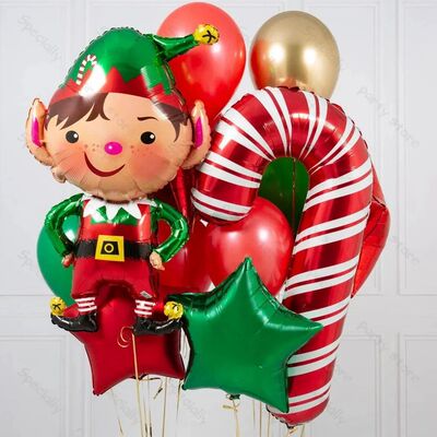1Set Merry Christmas Balloons Candy Santa Claus Elk Ballons