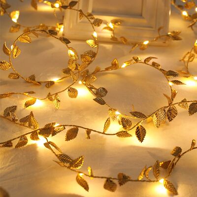 2/3/5M Golden Leaves String Fairy Lights For Wedding Birthda