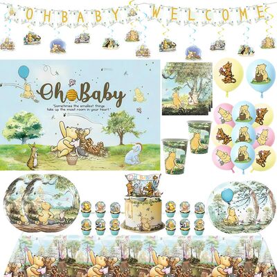 Winnie Bear Birthday Party Supplie Latex Balloon Set Backgro