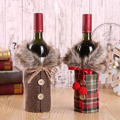 2Pcs Christmas Wine Bags Reusable Christmas Wine Bottle Cove