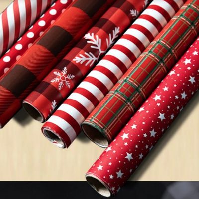 Holiday Wrapping Paper Polka Dot Diy Crafts Papers Red Plaid