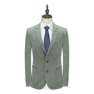 高支羊毛两粒扣商务西装