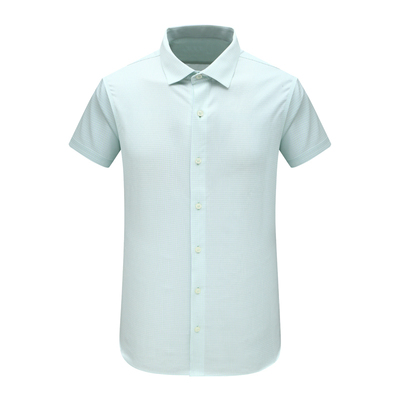 浅绿色全棉免烫职业装短袖衬衫
