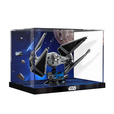 适用le高星球大战系列UCS 75382TIE 拦截机收纳防尘亚克力展示盒