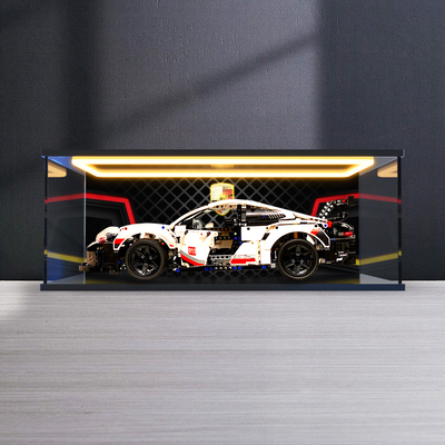 灯光回灯亚克力展示盒 适用高达科技系列机械组42096保时捷911RSR