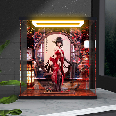 适用BearPanda国风系列16比例周年款:落红高透明亚克力展示收纳盒