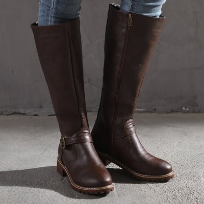 women leather long boots for ladies wedge shoes EUR40 43 42