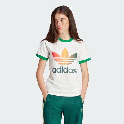 Adidas/阿迪达斯 女子三叶草 TEE 运动修身短袖T恤 IS0310