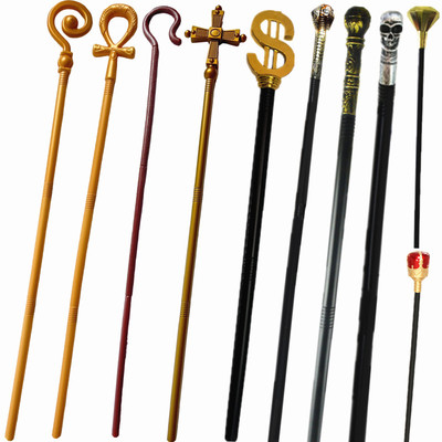 牧羊人权杖钻石手杖道具埃及法老蛇头权杖表演国王皇冠魔法师手杖