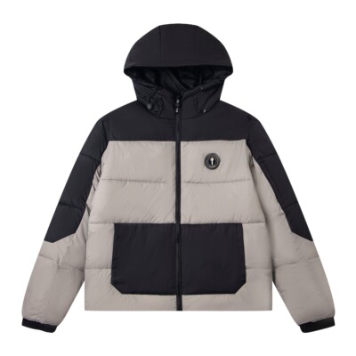 美式撞色连帽加厚保暖棉服男
