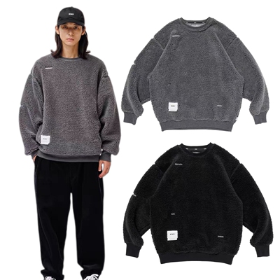 街头休闲羊羔绒圆领卫衣男情侣