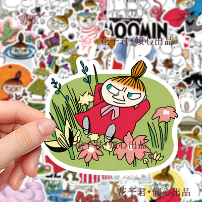 100张动画姆明山谷MoominValley贴纸创意彩绘周边装饰手账贴画