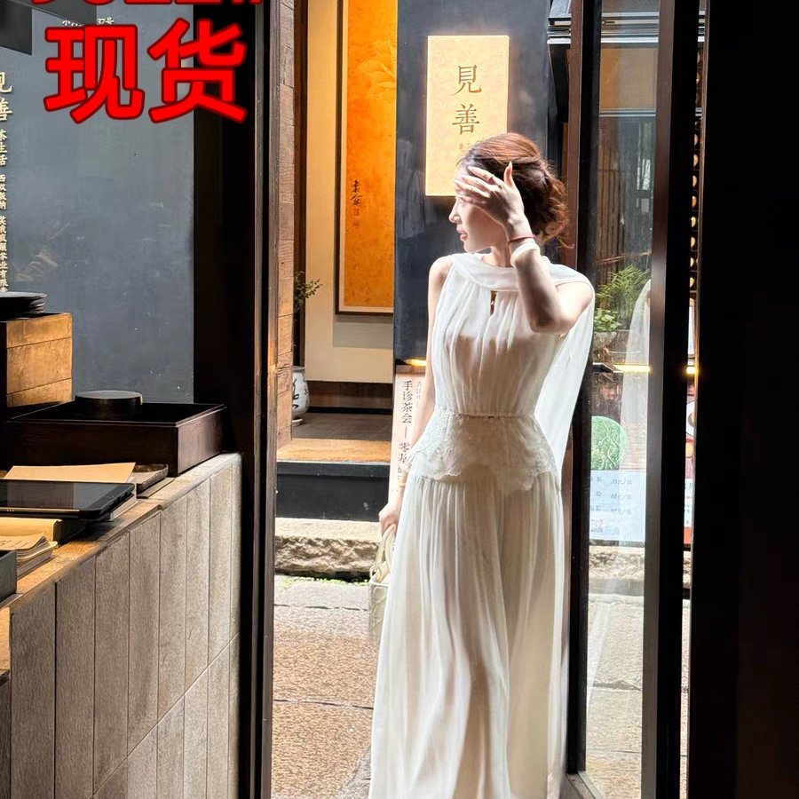 亭禾月下白棠100人丝 三穿蕾丝上衣半裙套装TT2GXTL3003