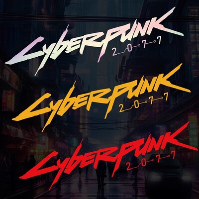 赛博朋克Cyberpunk2077汽车电动车摩托机车创意游戏车身车贴纸画