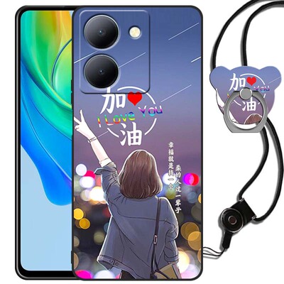 VIVOY78m手机壳情侣卡通女款V2278A可爱网红硅胶磨砂外壳全包边Y78m软防摔套男潮时尚5G超薄直边个性学生创意
