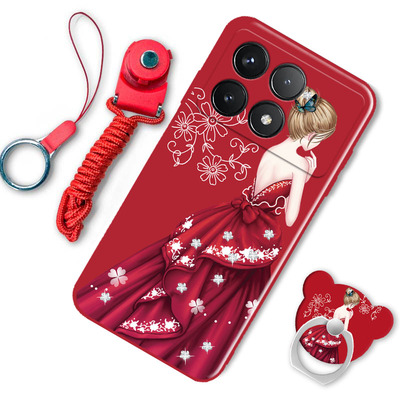 红米K70E手机壳女新款RedmiK70E软硅胶5G卡通可爱网红2311DRK48C全包边磨砂防摔保护套小米K70e男潮个性情侣