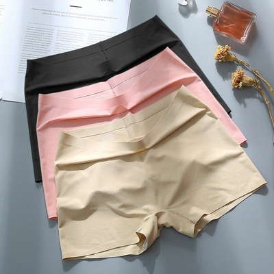 Women's Summer Safety Short Panties Ice Silk Underpant Seaml