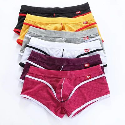 WJ Low Rise Spandex Boxer Briefs for Men Sexy Comfortable Un