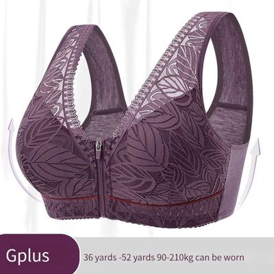 S-6XL Sports yoga bra cotton cups front zipper underwear bre