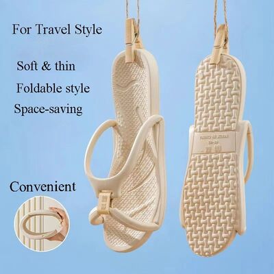 Foldable Travel Slippers Unisex EVA Flip Flops Hotel Non Sli