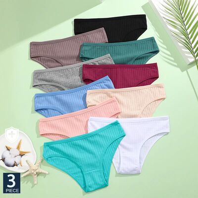 3PCS/Set Cotton Panties Women Underwear Sexy Lingerie Panty