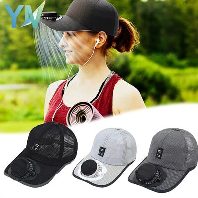 Solar Powered Cap with Fan Summer Breathable Mesh Sun Protec