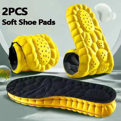 4D Sports Insoles Shoes PU Sole Soft Breathable Shock Absorp