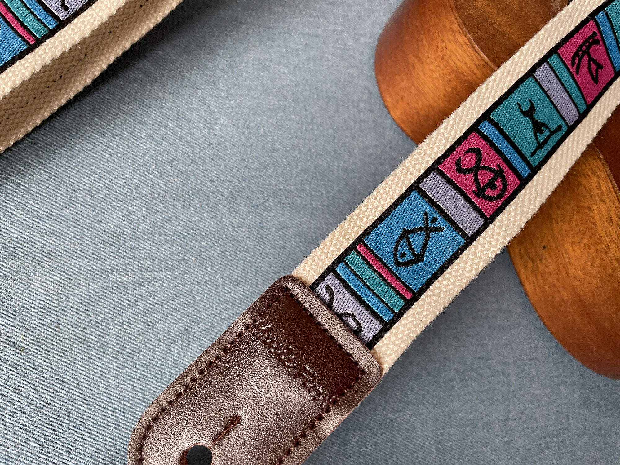 原创象形文字通用尤克里里肩带 纯手工尤克里里背带ukulele strap