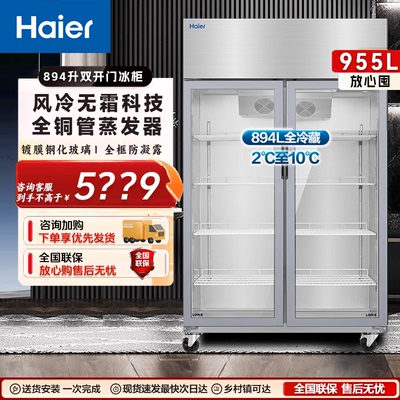 海尔SLG-955C2W蔬菜水果保鲜厨房冰箱商用展示冰柜435C1W/1465C3W