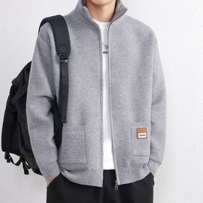 侨迪蒙拉潮牌秋冬季立领男士卫衣春秋款重磅夹克外套针织开衫加厚