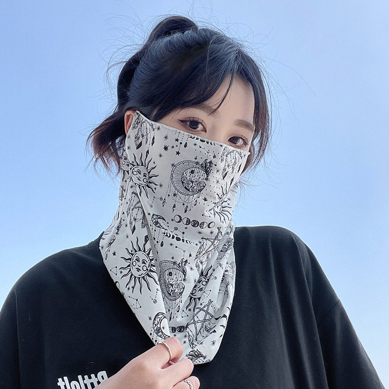 挂耳防晒面罩男全脸遮阳开车护颈骑行面巾机车女脖子防晒脸罩面纱
