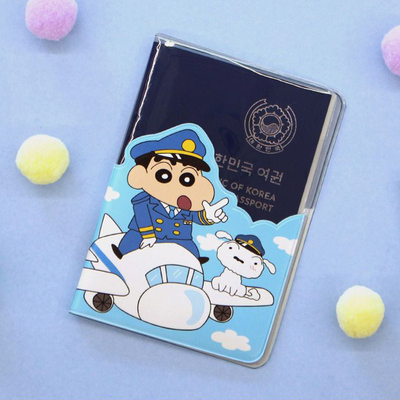 蜡笔小新透明儿童护照套