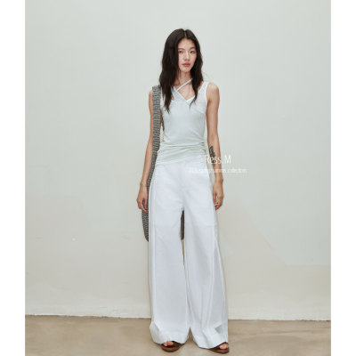 RESS春季高腰通勤百搭阔腿裤