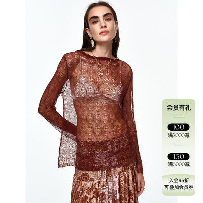 AETNA PROJECT 26SS春夏新品 套头蕾丝针织上衣复古印花阔腿裤