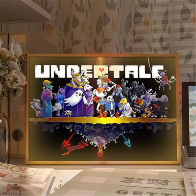 传说之下周边灯光画Undertale Sans摆台画二次元发光画卧室小夜灯