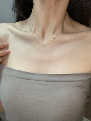原创设计立体桃心印记多颗爱心项链女18K包金锁骨链时尚简约轻奢