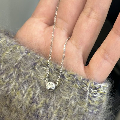 MISSJOJO小笑脸细银项链