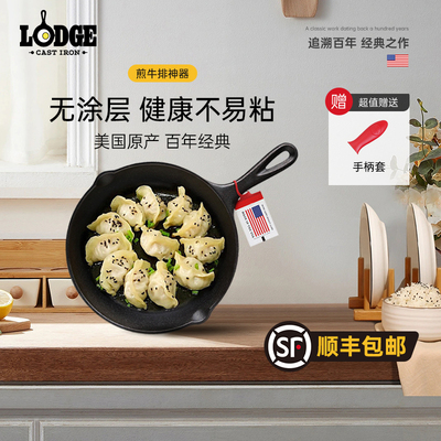 Lodge洛极 美国进口无涂层铸铁小煎锅23cm 煎炒焗烤全能 L6SK3