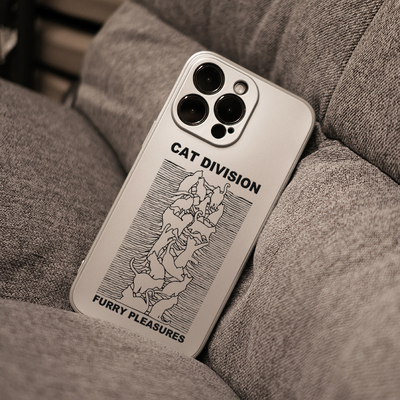 joydivision乐队猫咪分队电镀银金属感适用于苹果iphone16promax手机壳15promax全包防摔创意16/15pro/14/13