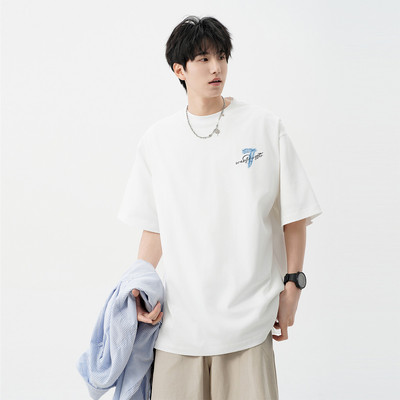 ISFV夏季运动纯棉美式T恤潮流宽松圆领短袖t恤情侣半袖上衣