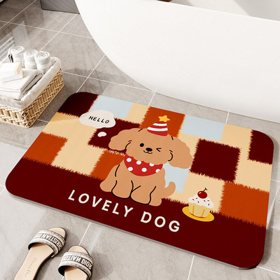 跨境卡通动物硅藻泥地垫吸水防滑垫OZON亚马逊TEMU代发入户门垫