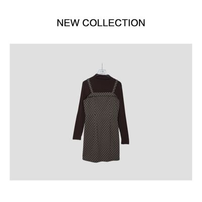 经典复古学院风格子吊带裙套装D5F56001-6001裙子