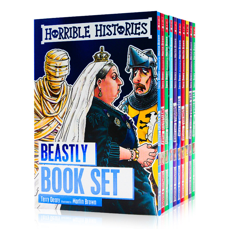 可怕的历史10册 Horrible Histories英文原版桥梁章节书 Scholastic学乐趣味历史课外读物BBC英剧同名原著英美史科普 ...