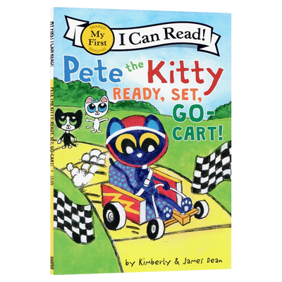 皮特猫开卡丁车英文原版绘本