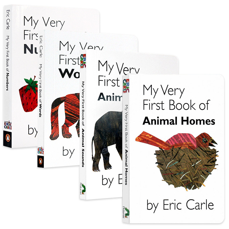 英文原版绘本Eric Carle卡尔爷爷My Very First Book of Animal Homes 4册套装连连看游戏幼儿启蒙图书 ...