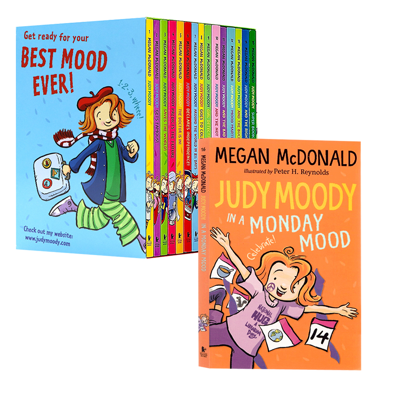 Judy Moody 16册合售稀奇古怪小朱迪英文原版进口图书初级儿童章节桥梁书情商启蒙儿童畅销文学小说书籍 7-12岁Megan McDonald_虎窝淘