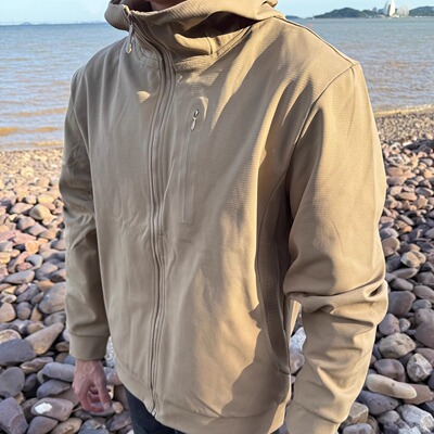 FOCABO拉链打孔连帽夹克