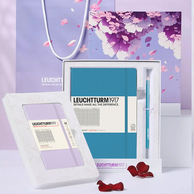 LEUCHTTURM1917德国灯塔1917心悦花语礼盒套装适配A5笔记本紫色礼盒礼袋节日礼物
