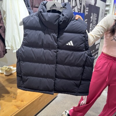 Adidas阿迪达斯2025冬季i女子纯色户外保暖运动羽绒马甲 KH3973