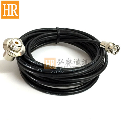 5米BNC卡口头 GM338/MD780车载台对讲机天线馈线 50-3纯铜烟斗线